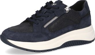 Caprice Caprice Damen Sneaker flach aus Leder Plateau, Blau (Ocean Comb), 39 EU