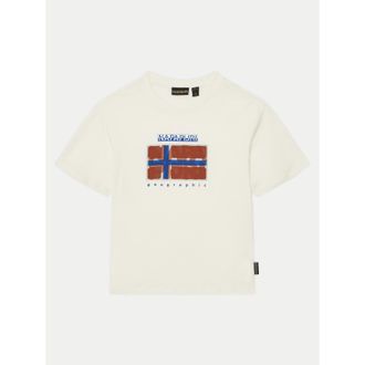 Napapijri T-Shirt S-Sella NP0A4IGX D &Eacute;cru Regular Fit