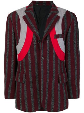 Comme Des Garçons striped appliqué blazer - Rouge