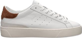 D.A.T.E. Baskets Homme Sonica en Cuir Blanc et Suede Cognac - SONICA M 441-SO-CA-WI - Taille 40, Blanc, 40 EU