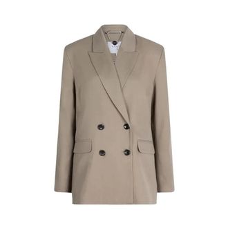 Dante6 Gestreifter Twill-Blazer mit doppelter Knopfleiste - - Jackets - Damen - Braun - S