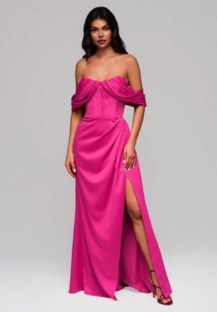 Ombre Abendkleid Elegantes Abendkleid mit Korsett-Oberteil und Beinschlitz