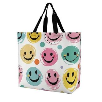 Generic Visage Souriant Aux Couleurs Pastel Sac A Main Femme L&eacute;ger Sacs Imperm&eacute;able Sac Cabas Pour Travail Plage Shopping
