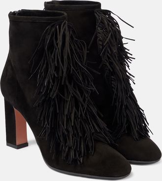 Aquazzura Ankle Boots Gytane 85 aus Veloursleder
