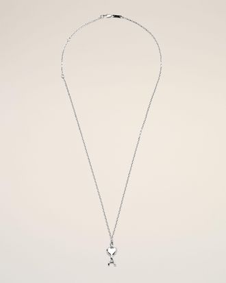 Ami Collier argent&eacute; en laiton Ami de Coeur martel&eacute; Argent - TU - Unisex