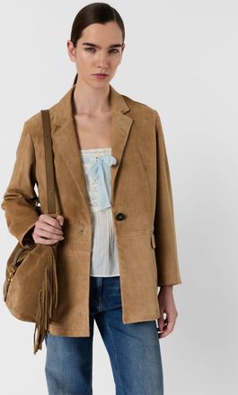 Gerard Darel Veste en cuir velours - TAELY - Sable