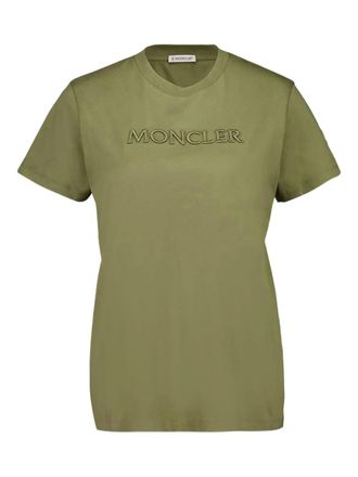 Moncler t-shirt à logo brodé - Vert