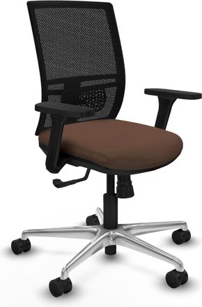 Piqueras y Crespo Drehstuhl mit 3D-Armlehnen, h&ouml;henverstellbare Lendenwirbelst&uuml;tze. Ausgestattet mit 4 Positionen und Schneideschaum. Mit 65 mm Nylon-Rollen. Schwarz/Du