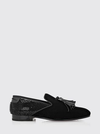 Philipp Plein Mocassins en su&egrave;de et cuir verni avec clous et pampilles