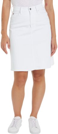 Tommy Hilfiger Damen Jeansrock A-Line Skirt Kurz, Weiß (Th Optic White), 36