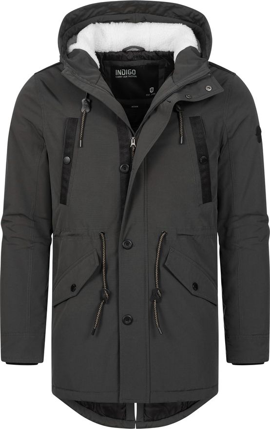 Indicode Herren INBenicio Parka mit gefütterter Kapuze & Teddyfell ...