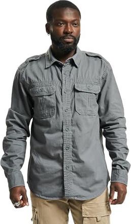 Brandit Vintage Shirt Long Sleeve, color: charc grey, size: 6XL