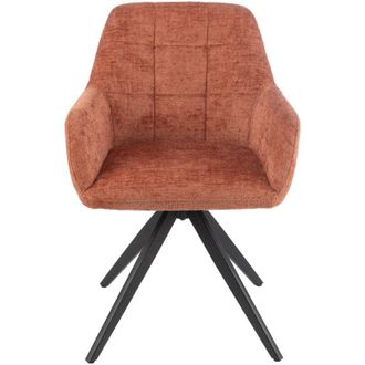 M&S Collection M&s - Fauteuil repas 58x56,5x85 cm en tissu terracotta et m&eacute;tal - louks
