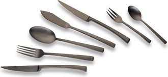 Echtwerk Tafelbesteck Avelino, Black Edition, 42-teilig, Essbesteck f&uuml;r bis zu 6 Personen, Edelstahl 18/10, mattiert, Hochwertiges Besteck Set, f&uuml;r festliche T