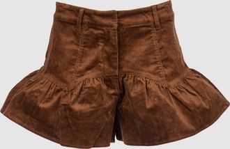 Ganni Short Corduroy Corset Tortoise Shell