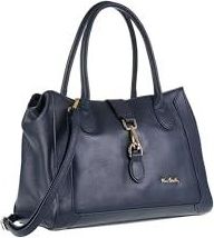 Pierre Cardin Sac &agrave; bandouli&egrave;re pour femme en cuir v&eacute;ritable Made in Italy 34,5 x 22 x 17 cm 55086, bleu marine, Taille unique