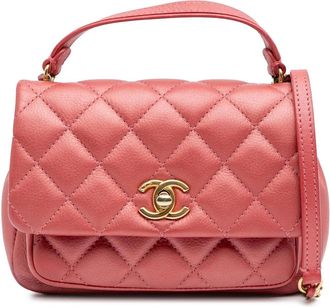 Chanel Hobo Bags - Quilted Metallic Calfskin Top Handle Flap - Gr. unisize - in Gold - für Damen