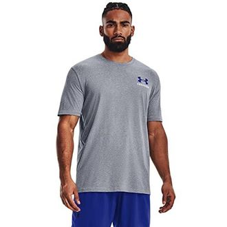 Under Armour Mens Standard New Freedom Banner T-Shirt, (036) Steel Medium Heather/Royal/Red, Small
