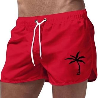 Generic Short de bain hawa&iuml;en &agrave; s&eacute;chage rapide avec poches pour homme, Rouge, XXL