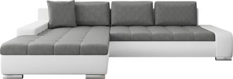 Mirjan24 Eckcouch Ecksofa Orkan, Elegante Sofa mit Schlaffunktion und Bettfunktion, Bettkasten Couch L-Sofa, Ottomane Universal (Soft 017 + Magic Ve. 2217)