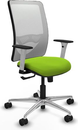 Piqueras y Crespo Arbeitsstuhl Zulema mit wei&szlig;en und schwarzen Armlehnen, h&ouml;henverstellbare Lendenwirbelst&uuml;tze, ausgestattet mit Sincro 3 Positionen und Schneideschaum,