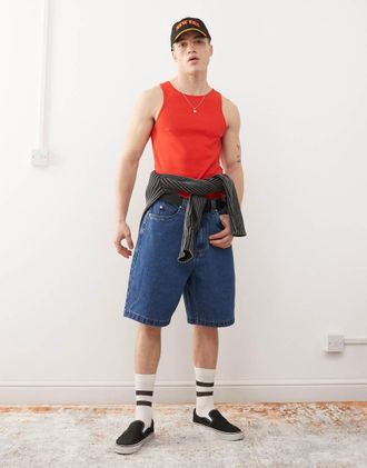 Santa Cruz Big - Short en jean - Bleu fonc&eacute; d&eacute;lav&eacute;