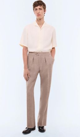 Fursac Pantalon de costume en laine &agrave; chevrons - Taille 36 - Homme