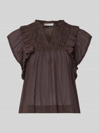 Neo Noir Bluse mit Volants Modell Jayla