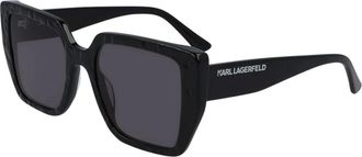 Karl Lagerfeld Femme, Accessoires, Noir, Taille: 52 MM 6036S Lunettes de soleil