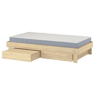 IKEA GLAMBERGET Bettgestell + Aufbewahrung+Matratze