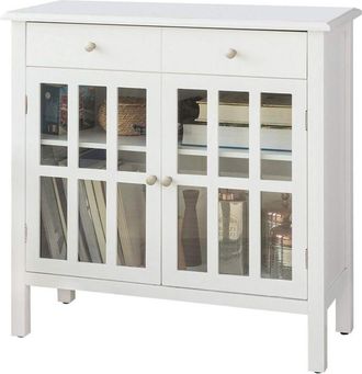 SoBuy Buffet Commode Meuble de Rangement avec 2 Tiroirs et 2 Portes pour Salon, Chambre, Cuisine ou Couloir Design Moderne en MDF, Panneaux de Particules