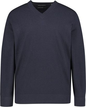 Marc O'Polo Herren Pullover blau Merinowolle unifarben