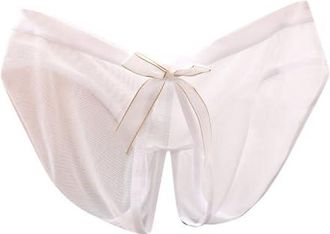 Generic Culotte sans Couture Femme Culotte Femme sans Couture Culotte Femme De Classique String Transparent Dentelle R&eacute;glable Noeau Mesh Sexy pour Rendez-Vous