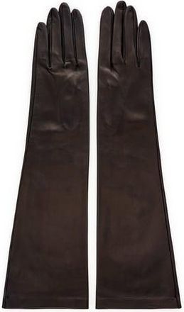 Saison 1865 lange lederhandschuhe - schwarz