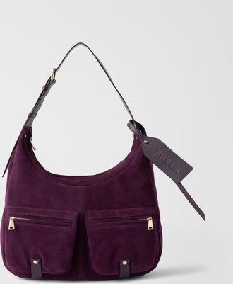 Furla Lynette Schultertasche L Toni Winter Bloom Violett Wildleder Damen