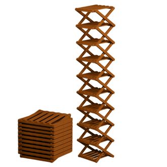 Generic Aus Holz - Kein Werkzeug F&uuml;r Die Montage Erforderlich, Mehrstufiger Schuh-Organizer, Faltbarer Schuh-Organizer | F&uuml;r Eingangsbereich, Schlafzimmer, Sc