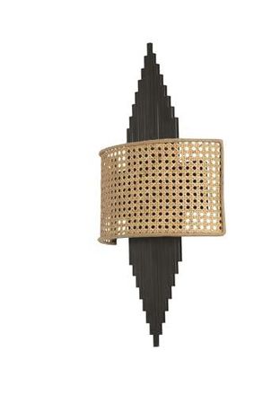 Opviq Elegant Wall Lamp, Black & Gold, 32 cm Diameter, 65 cm Height | Metal Body with Fabric Lampshade | E14 Socket, Max 40W | Stylish Lighting for Modern S