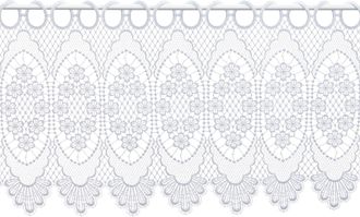 Plauener Spitze by Modespitze, Store Bistro Gardine Scheibengardine mit Stangendurchzug, hochwertige Stickerei, Höhe 30 cm, Breite 176 cm, Weiß