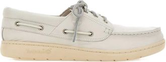 Timberland chaussures bateau en cuir à lacets - Blanc