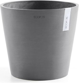 Ecopots Blumentopf Amsterdam Extra hoch Hell Grau - Durchmesser Ø 41 cm - 76 cm hoch rund groß - Pflanzentopf aus Recycling Kunststoff - schlanker hoher Übert