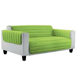 Italian Bed Linen Elegant Couchüberzüge Doubleface, Apfel grün/dunkel blau, 3 Plätze, 100% Mikrofaser, 2 MAXI