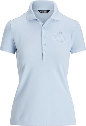 Ralph Lauren FLORAL-LOGO COTTON PIQUÉ POLO SHIRT