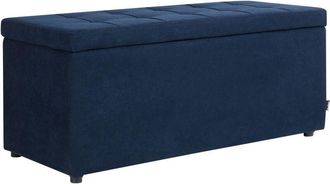 Beliani Ottomane mit Stauraum OREM Stoff Marineblau