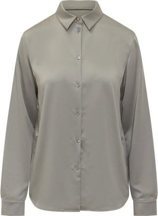 Emporio Armani Femme, Blouses et Chemises, Gris, Taille: 46 FR Valentines Day Satin Cr&ecirc;pe Shirt