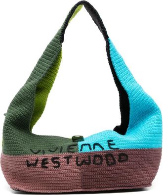 Vivienne Westwood Crochet-knit Logo-embroidered Shoulder Bag