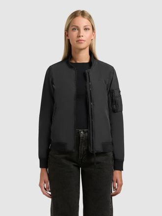 Khujo Bomberjacke KHUJO DENZ, Damen, Gr. XXL, schwarz, Web, 100% Nylon, regular fit h&uuml;ftlang, eingesetzt angesetztes B&uuml;ndchen, Jacken Bomberjacke