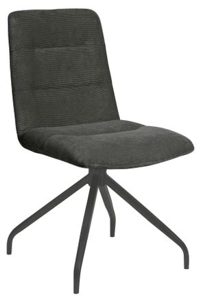CARRYHOME Stuhl, Dunkelgrau, Metall, Textil, Rundrohr, 50x90x63 cm, Stoffauswahl, Sitzfl&auml;che 180&deg; drehbar, Esszimmer, St&uuml;hle, Esszimmerst&uuml;hle, Vierfu&szlig;st&uuml;hle