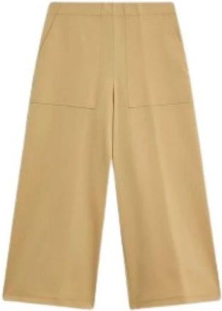 Liviana Conti Femme, Pantalons, Beige, Taille: 40 FR Pantal&oacute;n Cropped Miele