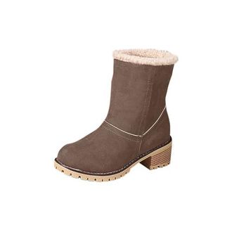Generic Bottes de neige pour femme doubl&eacute;es en polaire - Chaudes - &Eacute;l&eacute;gantes - Couleur unie - Talon &eacute;pais - Antid&eacute;rapantes - Confortables - &Agrave; enfiler - Pour l