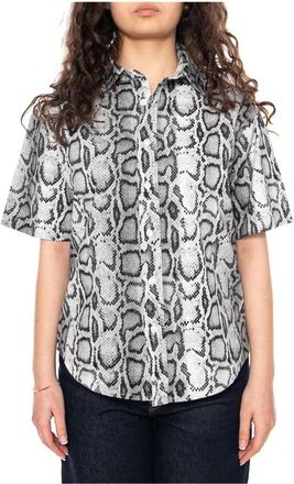 Carhartt Work in Progress Femme, Blouses et Chemises, Noir, Taille: 38 FR W S/S Snake Camo Shirt